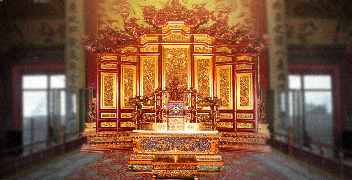 The golden dragon throne: symbol of the power of Chinese emperors